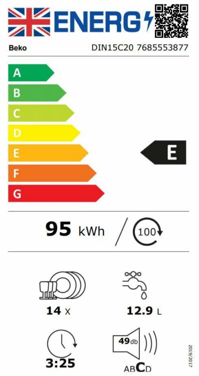 Beko 14 Place Integrated Dishwasher DIN15C20 at Wades (Appliance sales ...