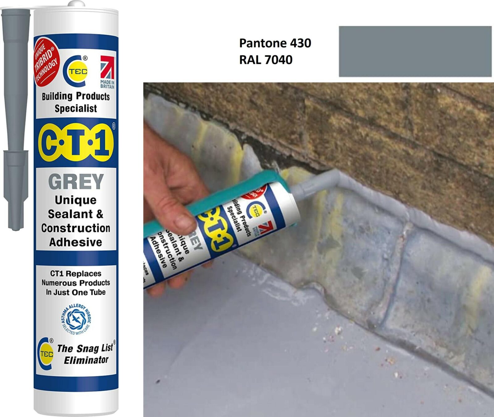 CT1 290ml Sealant & Construction Adhesive - Grey CT1GREY at Wades ...