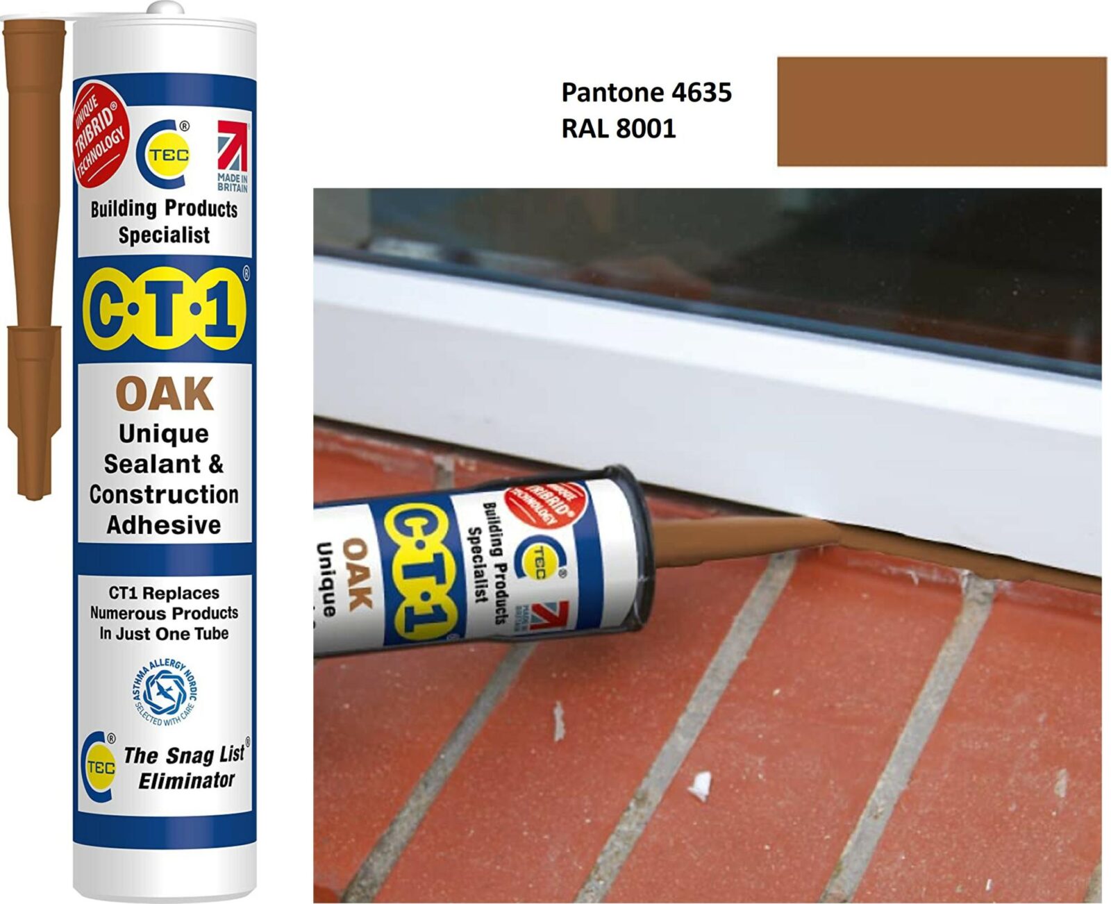 CT1 290ml Sealant & Construction Adhesive - Oak CT1OAK at Wades ...