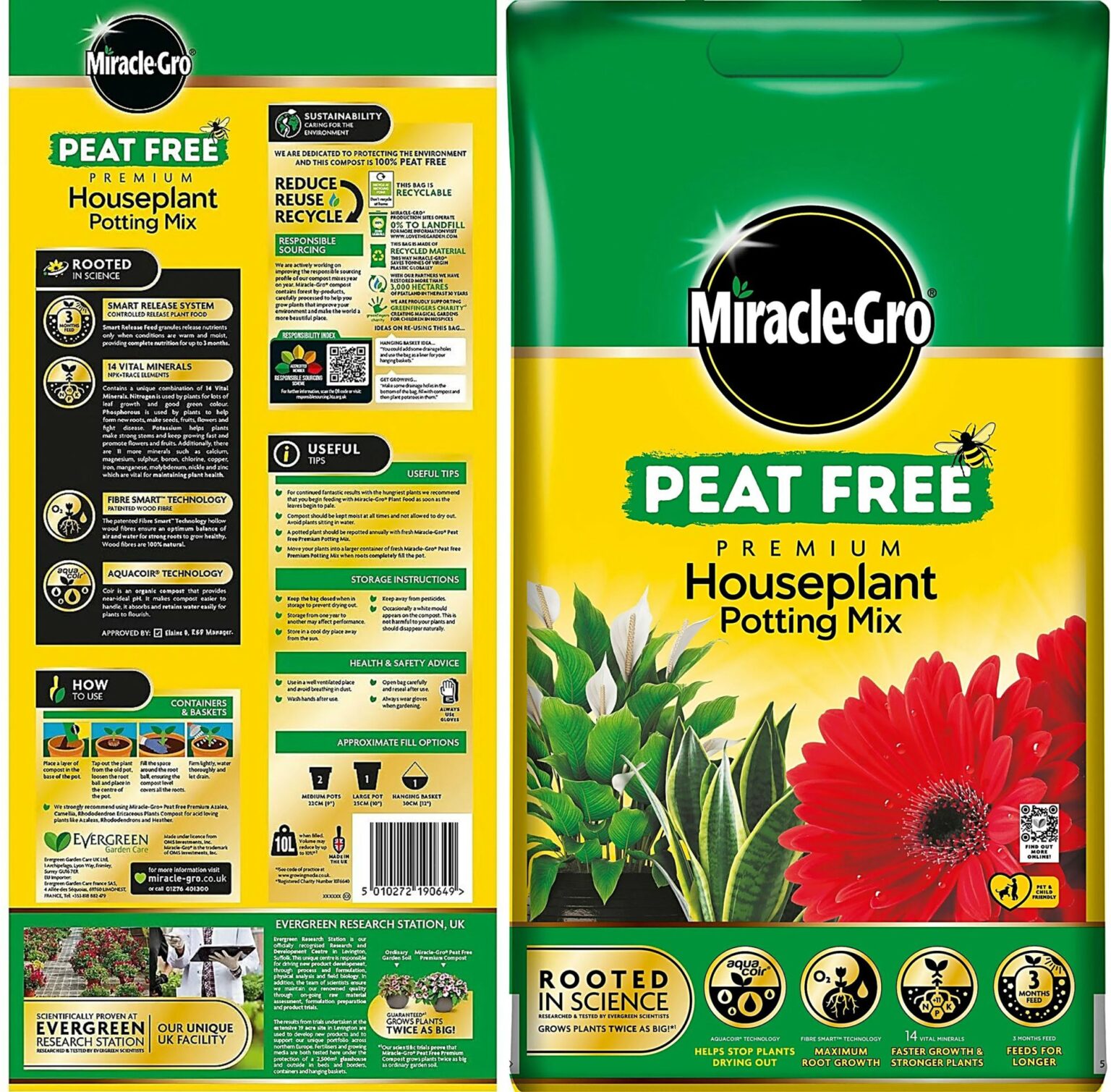 Miracle-Gro 10L Peat Free Compost - Houseplant 2955854 at Wades (Appliance sales and rentals ...