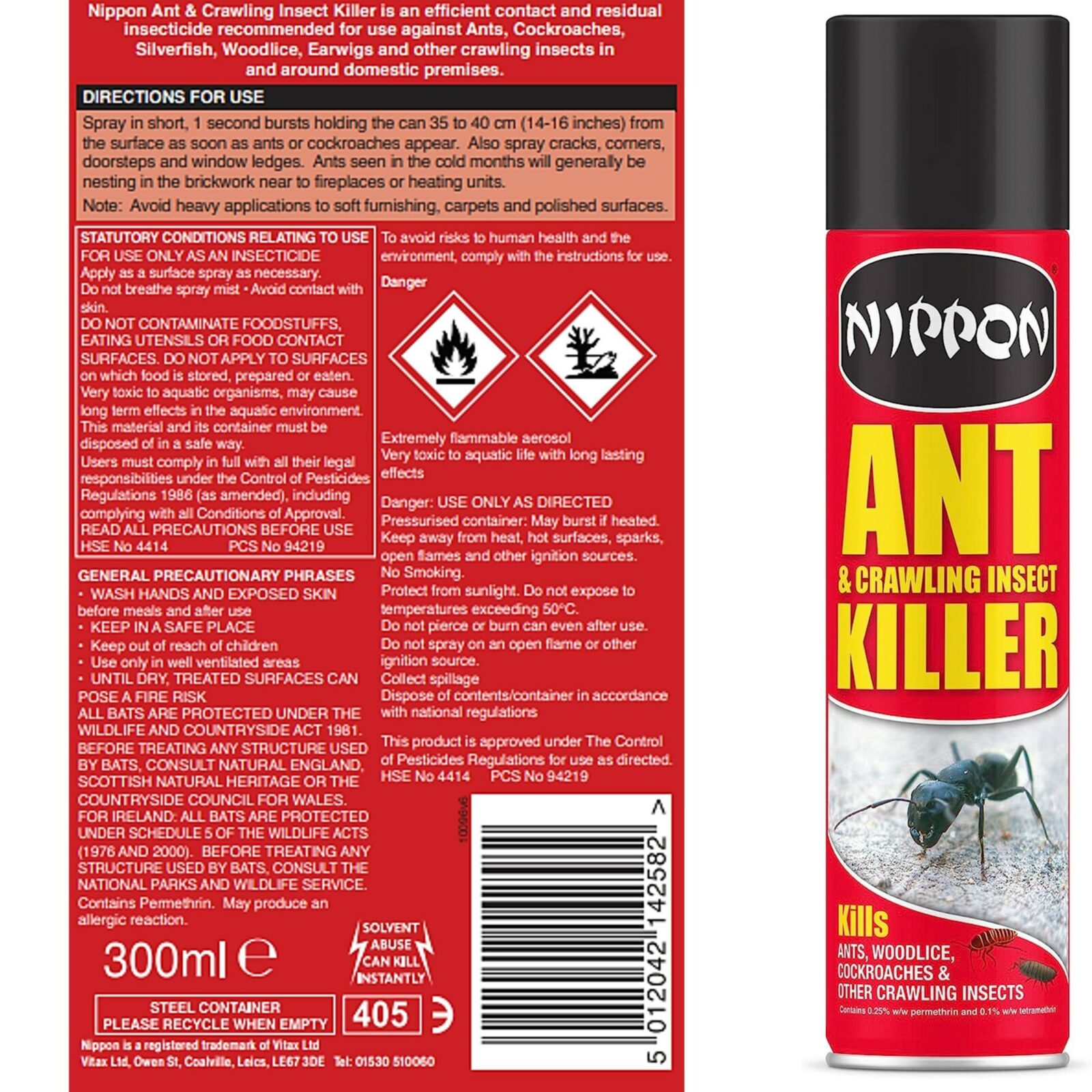 Nippon 300ml Ant and Insect Killer Aerosol 7740938 at Wades (Appliance ...
